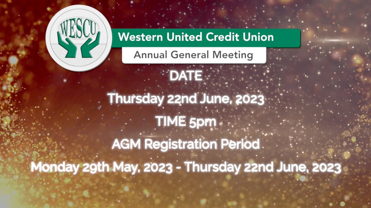 Western United Credit Union AGM Notice 2023 - YouTube