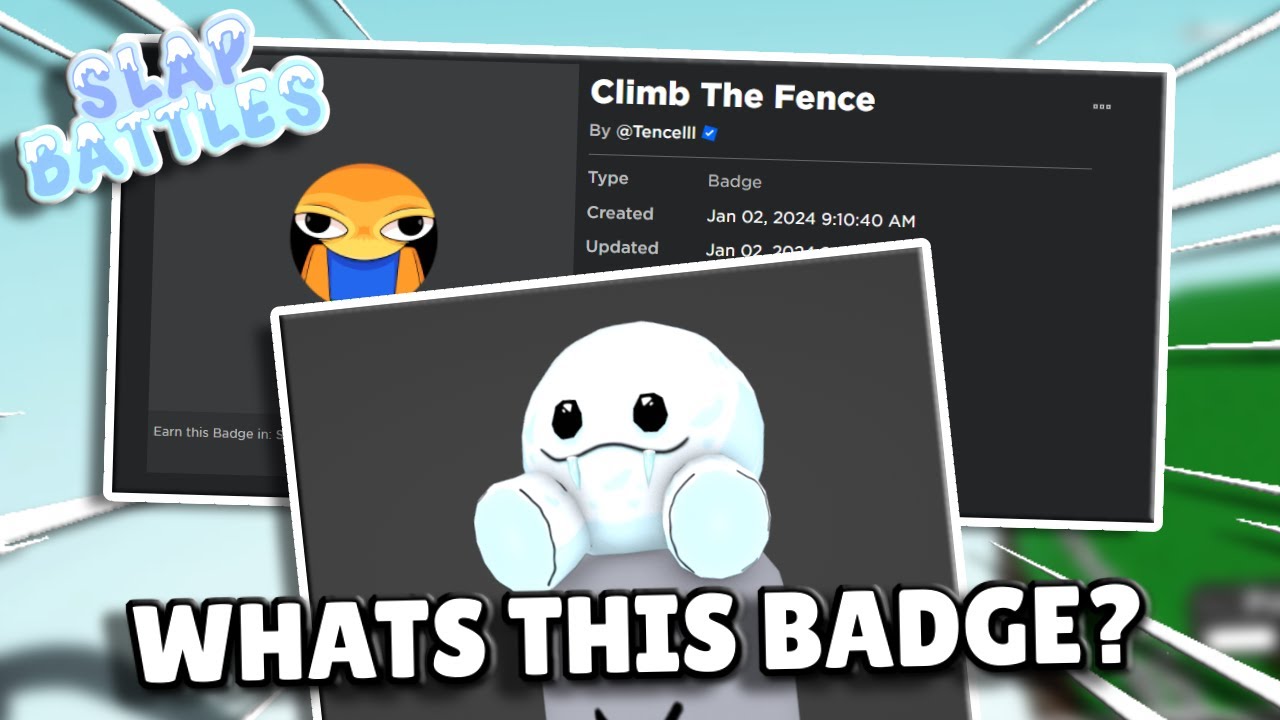 SLAP BATTLES SECRET CLIMB THE FENCE BADGE - YouTube