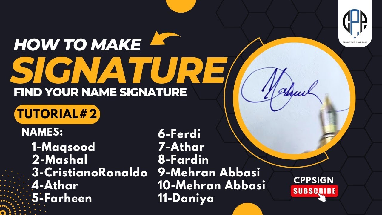 Signature Of My Name | Tutorial 02 | Beautiful | How to Make a ...