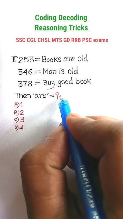 Coding Decoding Coding Decoding Reasoning Tricks Reasoning For Ssc Gd Chsl Mts Wbpsc Youtube