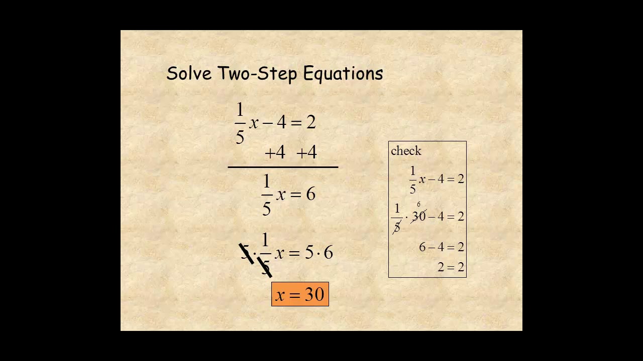 Grade 8 Solve Two-Step Equations - YouTube