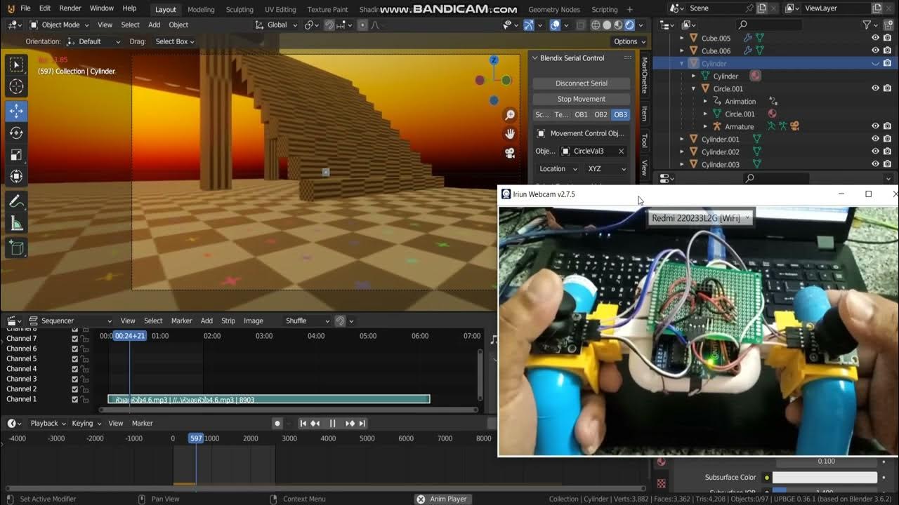 ฺ[UPBGE0.36]+ARDUINO makes Console pad moves Camera - YouTube