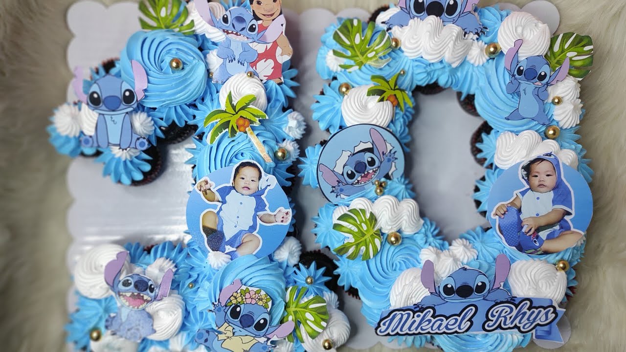 Stitch Theme Number Cake #stitch #caketutorial #cakedecorating # ...