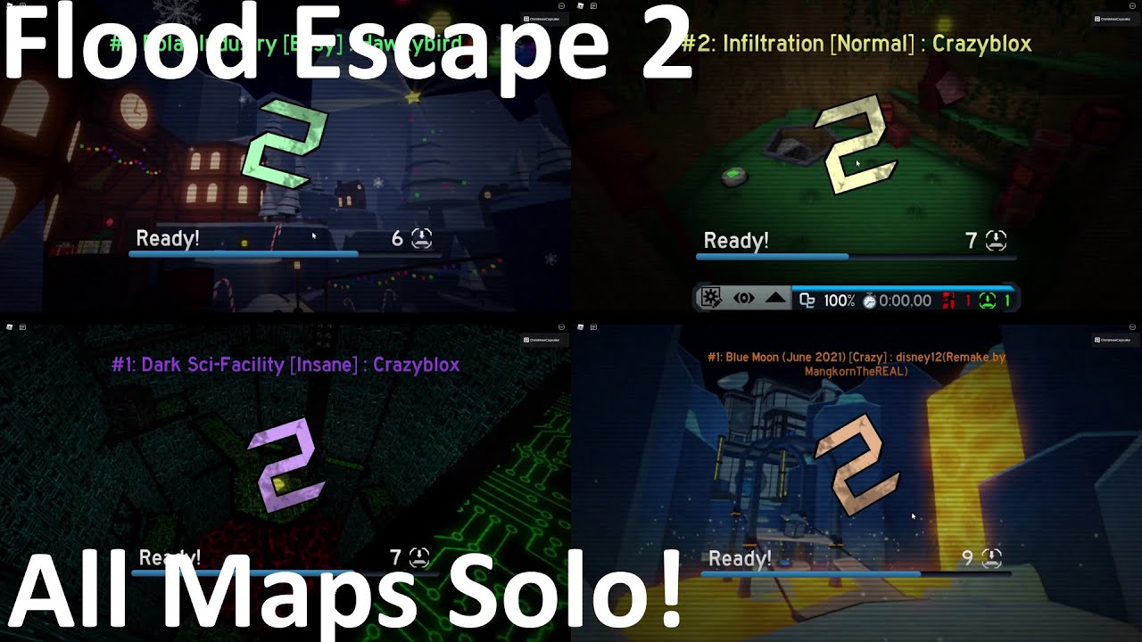 Flood Escape 2 - All Maps Solo (Christmas 2021) - YouTube