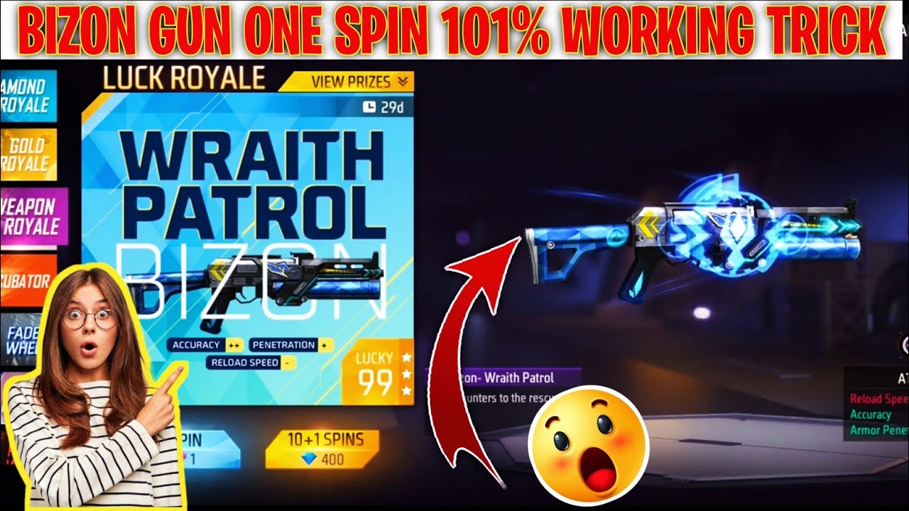New Gun Skin Free Fire 🔥 Bizon Gun Skin One Spin Trick ⚡ 101% Working ...