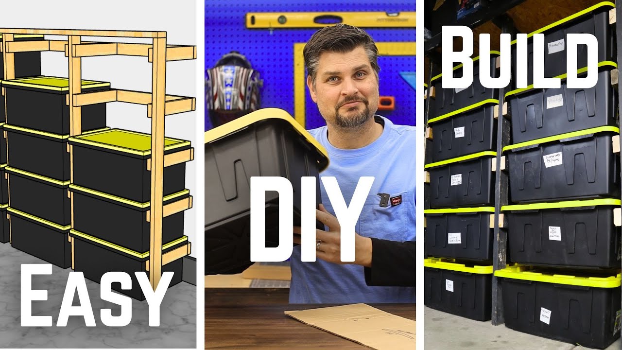 Easy DIY 27 Gallon Tote Storage: Weekend Build - YouTube
