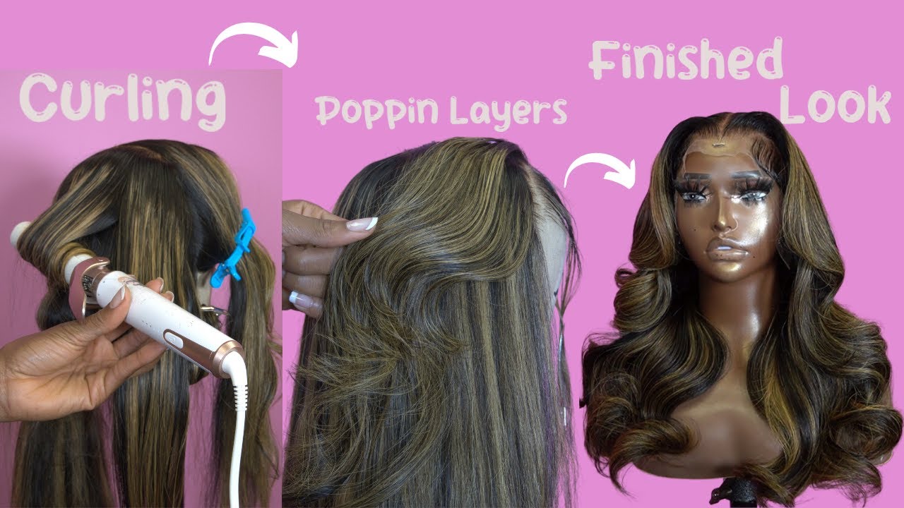 step by step layers curling and styling frontal wig | wig install ...