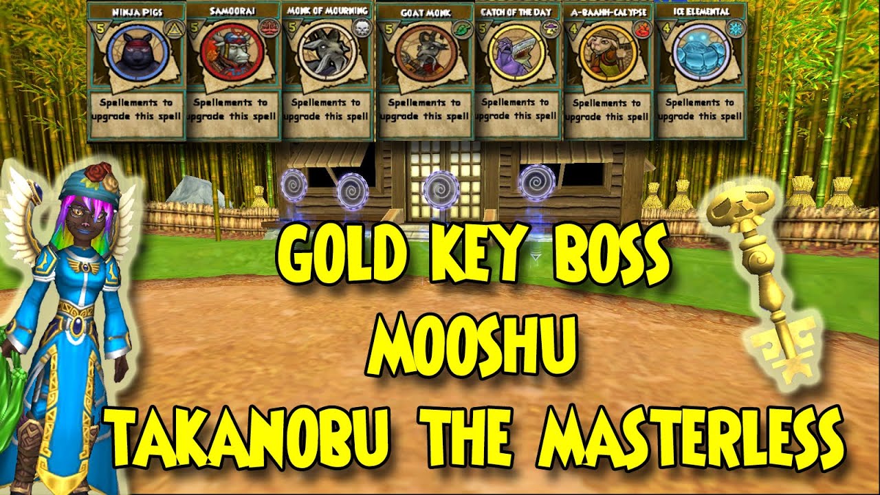 Wizard101: GOLD KEY BOSS - TAKANOBU THE MASTERLESS - YouTube