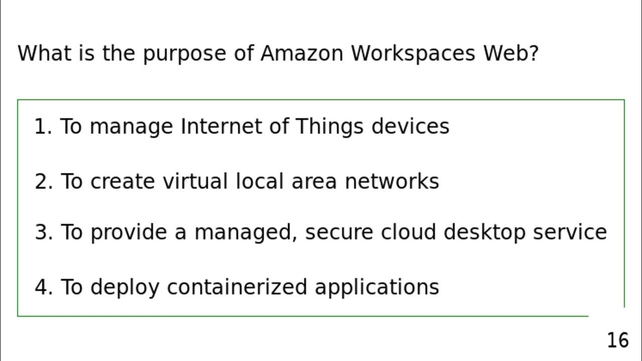 Amazon Workspaces Web - Quiz - YouTube