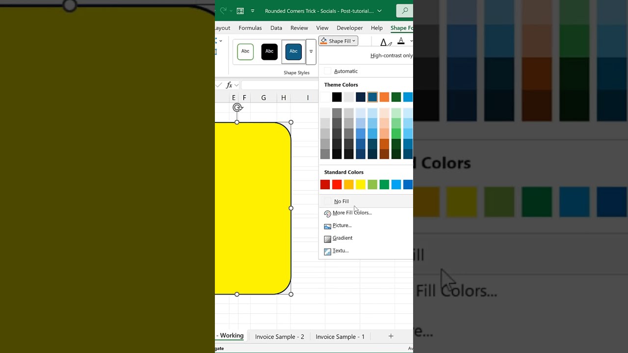 Excel Rounded Corners Trick exceltips howto teachexcel excelcourse Excel Rounded Corners Trick exceltips howto teachexcel excelcourse
