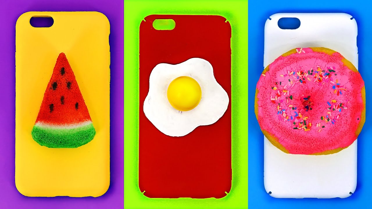 How to make a cute Squishy phone case? | TOBiART - YouTube