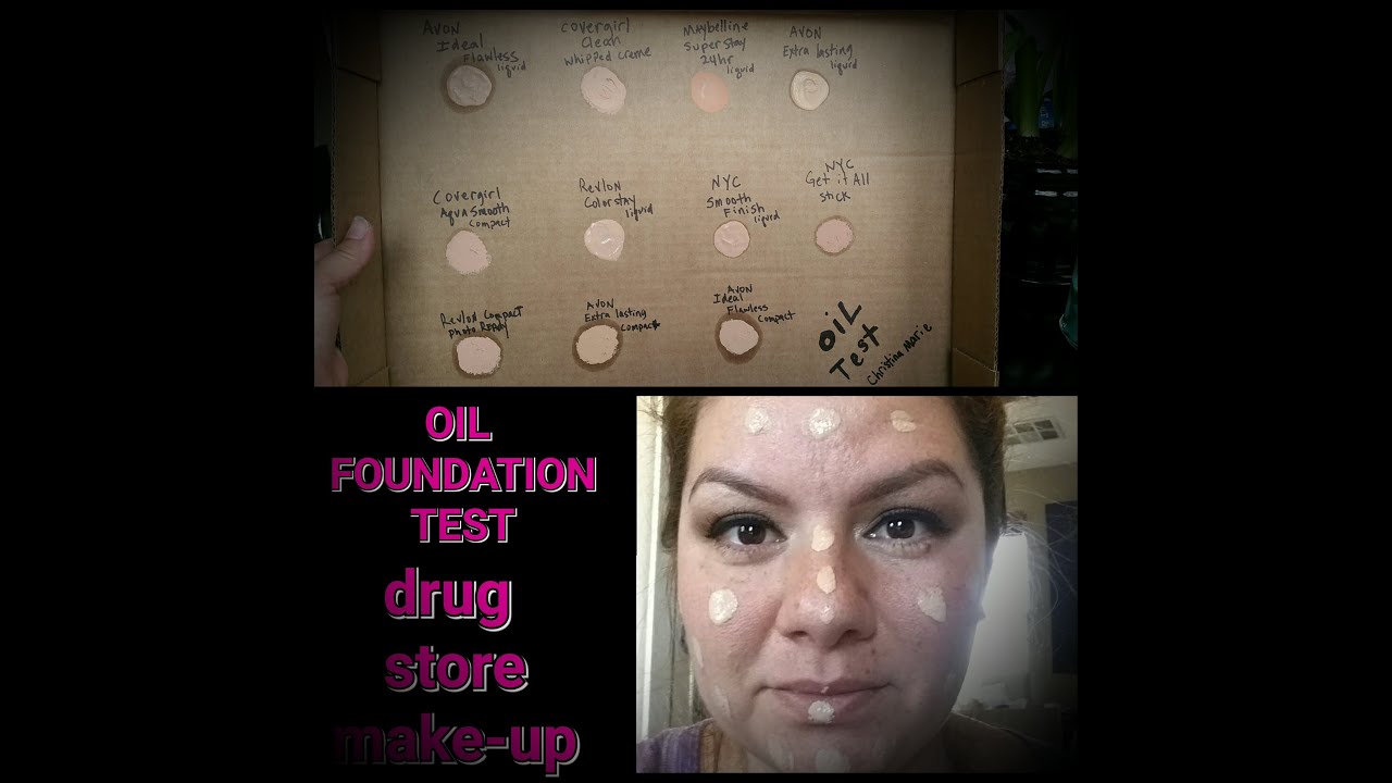 OIL FOUNDATION TEST ON DRUG STORE BRANDS & AVON - YouTube