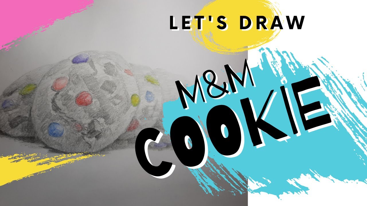How to draw "M&M COOKIE", Let's draw with me!+Pencil Sketch+Realistic ...