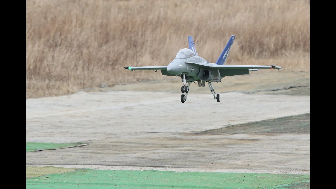 FMS F18 80mm EDF JET Landing (2023.12.09) - YouTube
