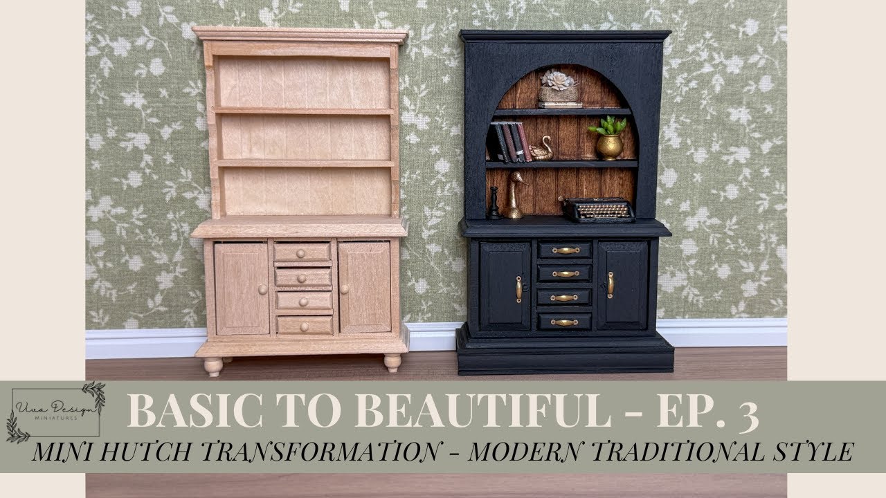 I turned this basic mini hutch into a modern traditional cabinet—in ...