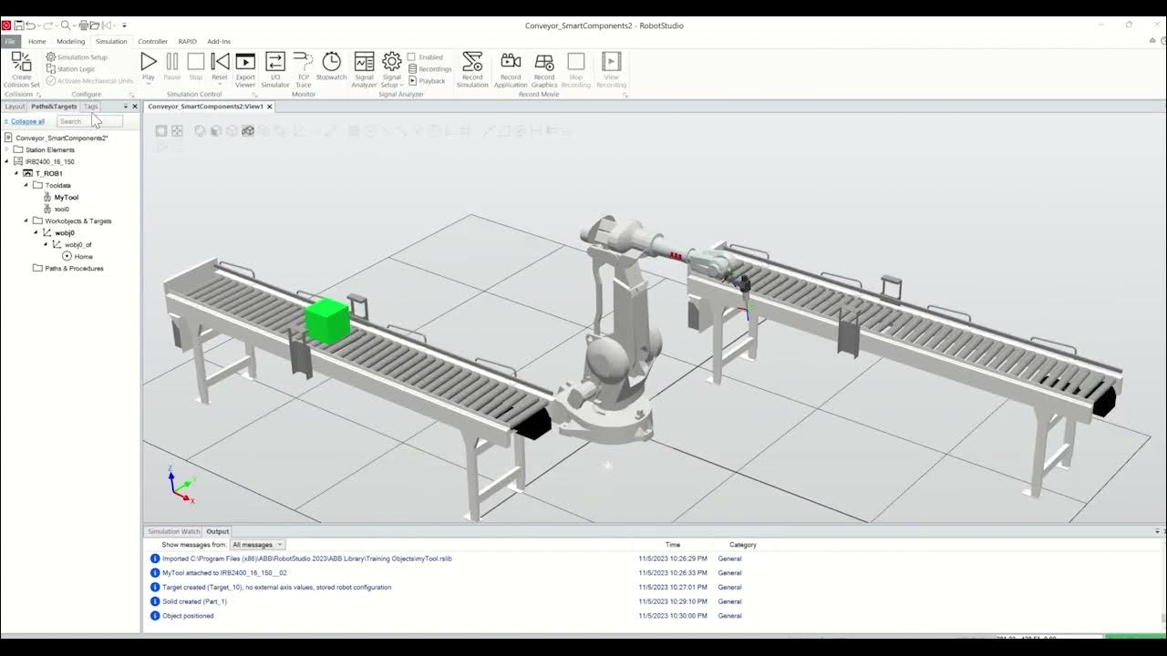 ABB RobotStudio_A Small Work Cell with pick and place_SmartComponents ...