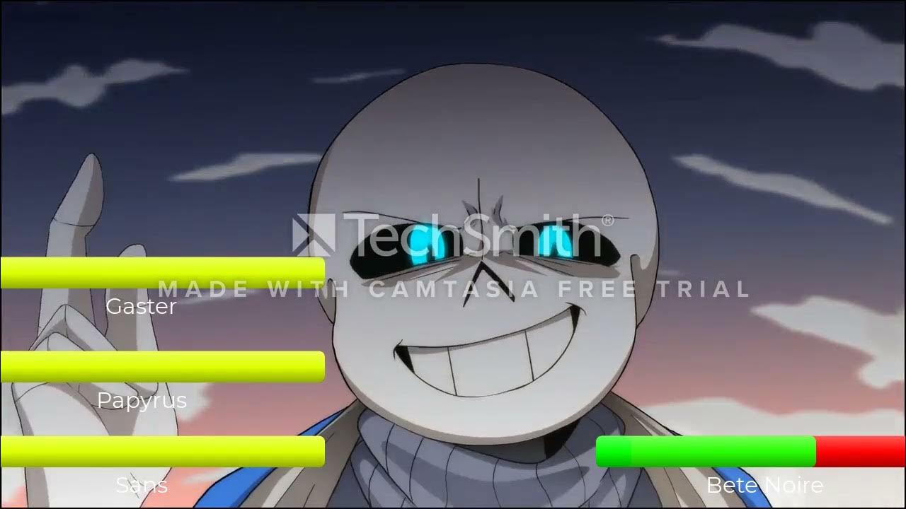 Glitchtale Sans Gaster And Papyrus Vs Betty With Healthbars