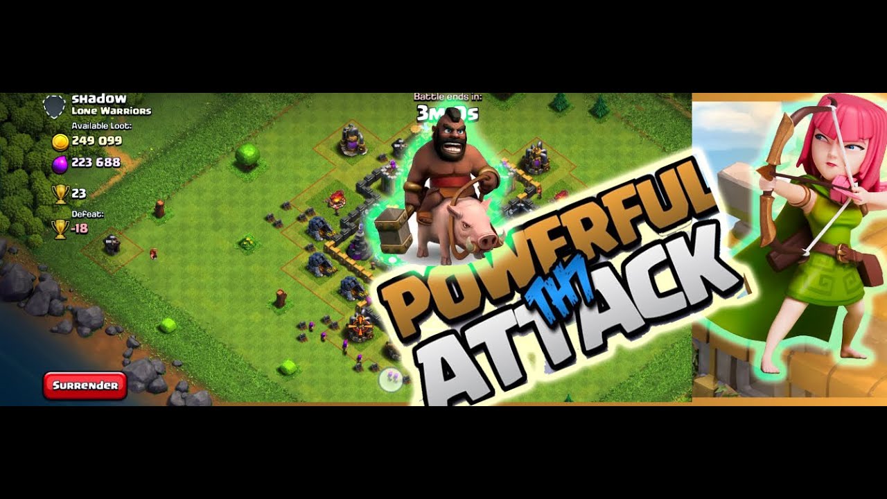 Th7 Hog Rider Attack Strategy: ⭐⭐⭐ Th7 Hog Strategy for 2023| TH7 3 ...