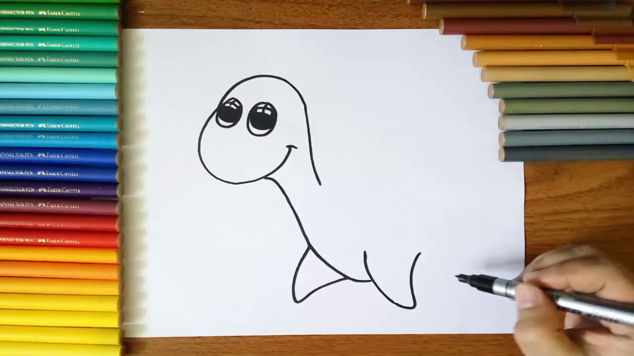 How To Draw a Plesiosaurus step by step for Kids - YouTube