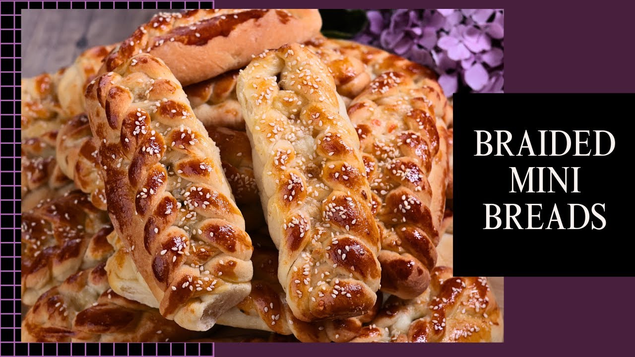 Braided Mini Breads filled with cheese and vegetables - YouTube