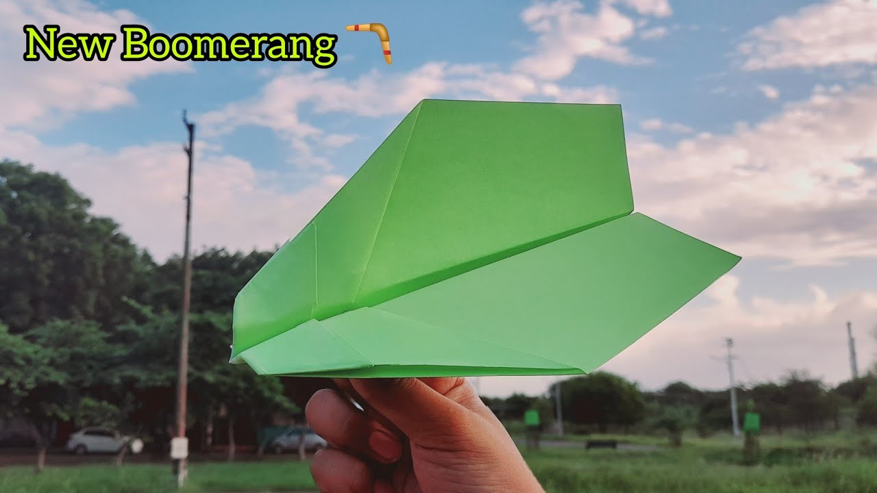 3 amazing idea paper airplane boomerang making, howto make a boomerang ...