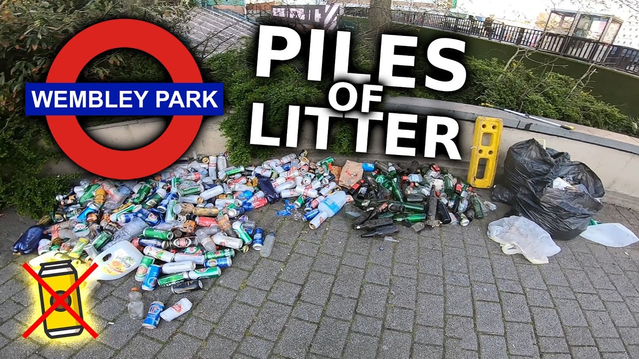 Litter cleanup ep. 6 - Piles of litter at Wembley Park! - YouTube
