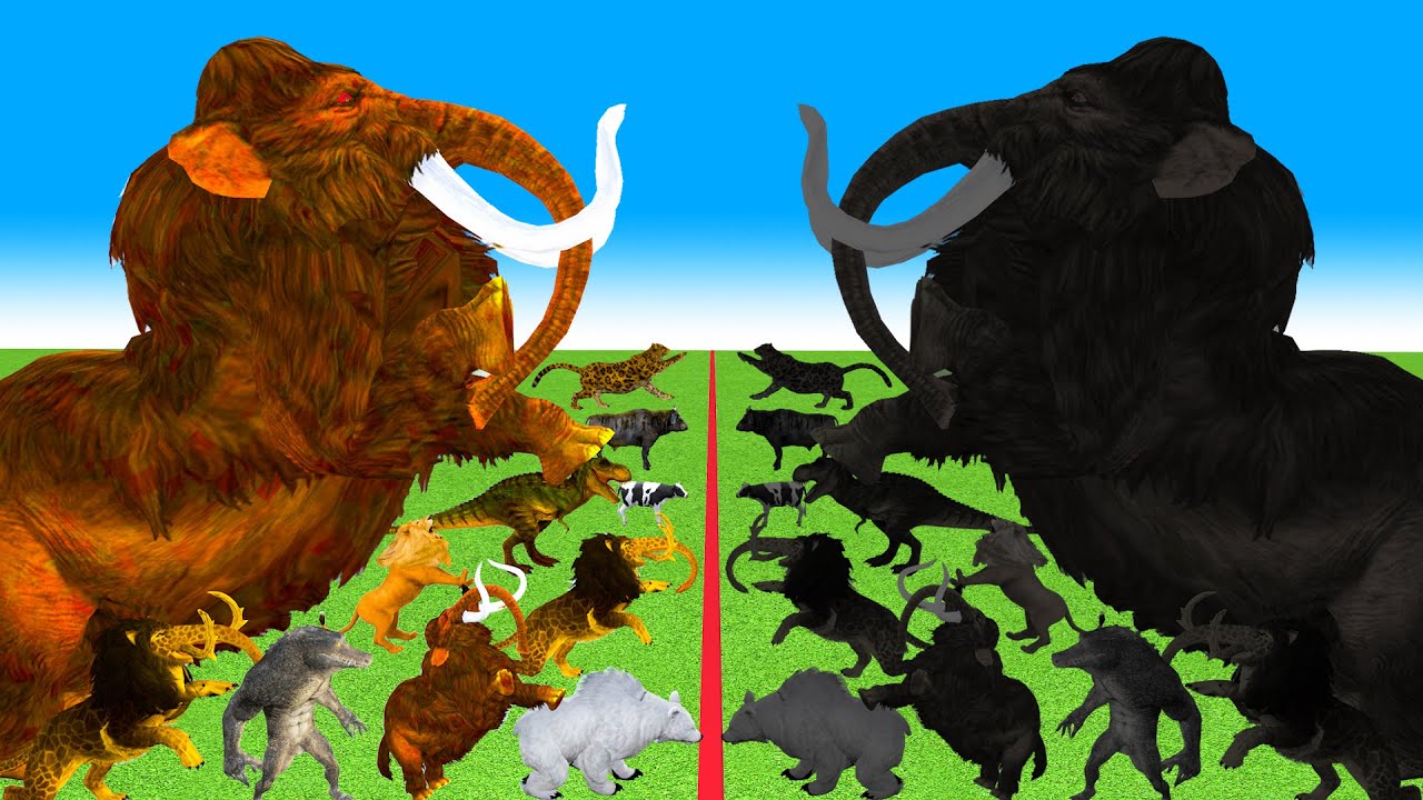Prehistoric Mammals vs Modern Mammals Size Comparison Mammoth Vs ...