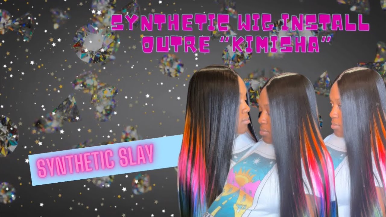 Synthetic wig install using Outre’s “Kimisha” - YouTube