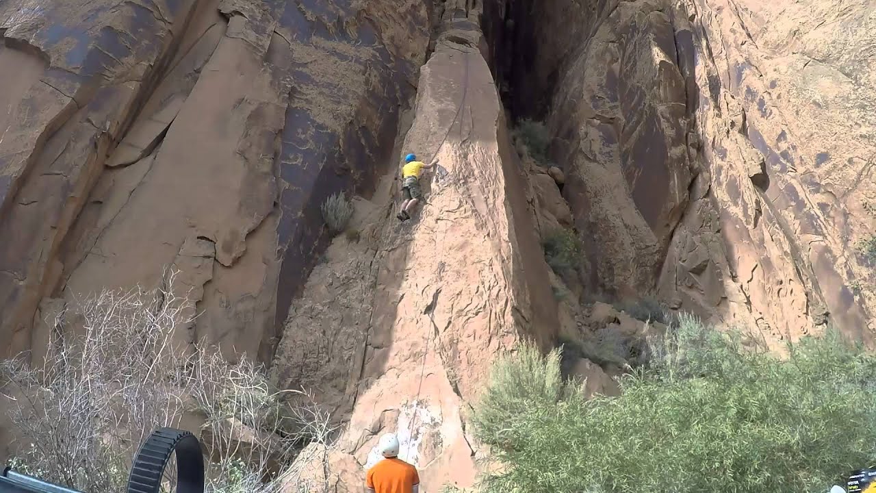 5.8 climb on Wall Street in Moab Utah Attempt - YouTube