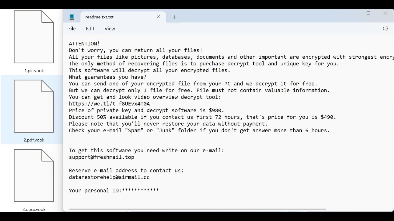 How to Remove VOOK Ransomware? [.vook Files Decryption Guide] - YouTube