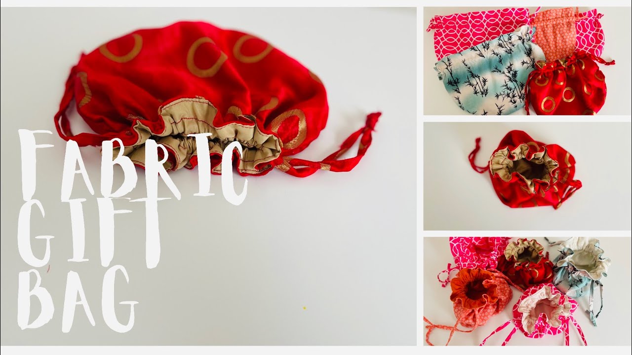 How to make a Lined Gift Bag || Sewing Reusable Return Gift Pouch ...