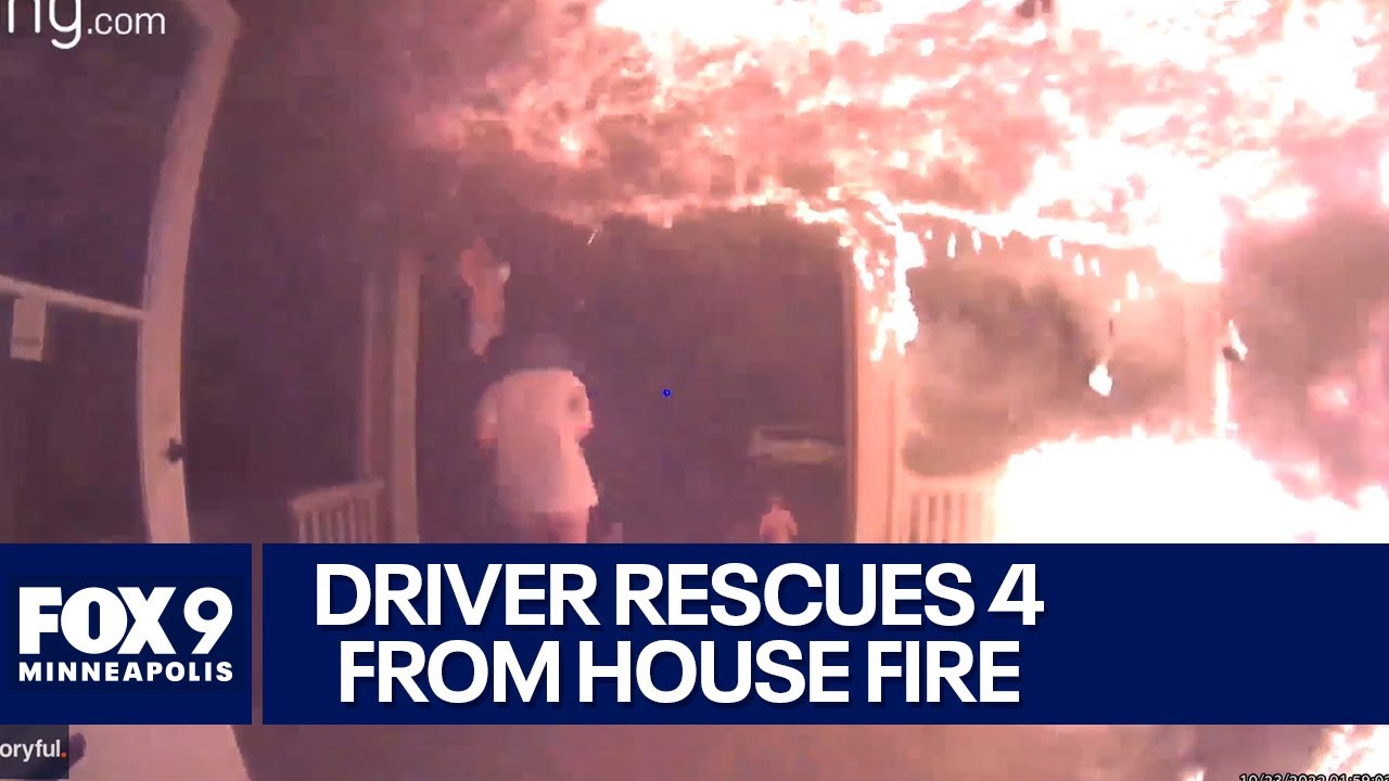 Driver takes wrong turn, saves 4 people from house fire - YouTube
