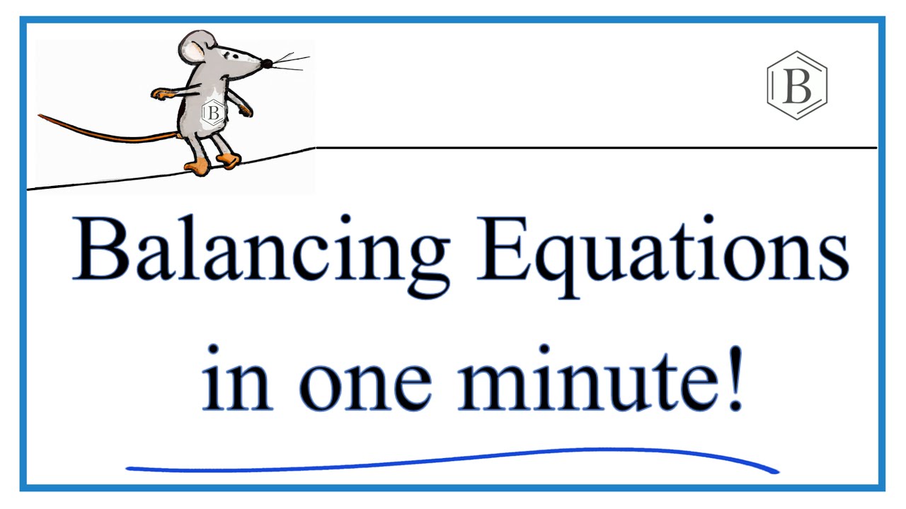 Balancing Chemical Equations in One Minute - YouTube