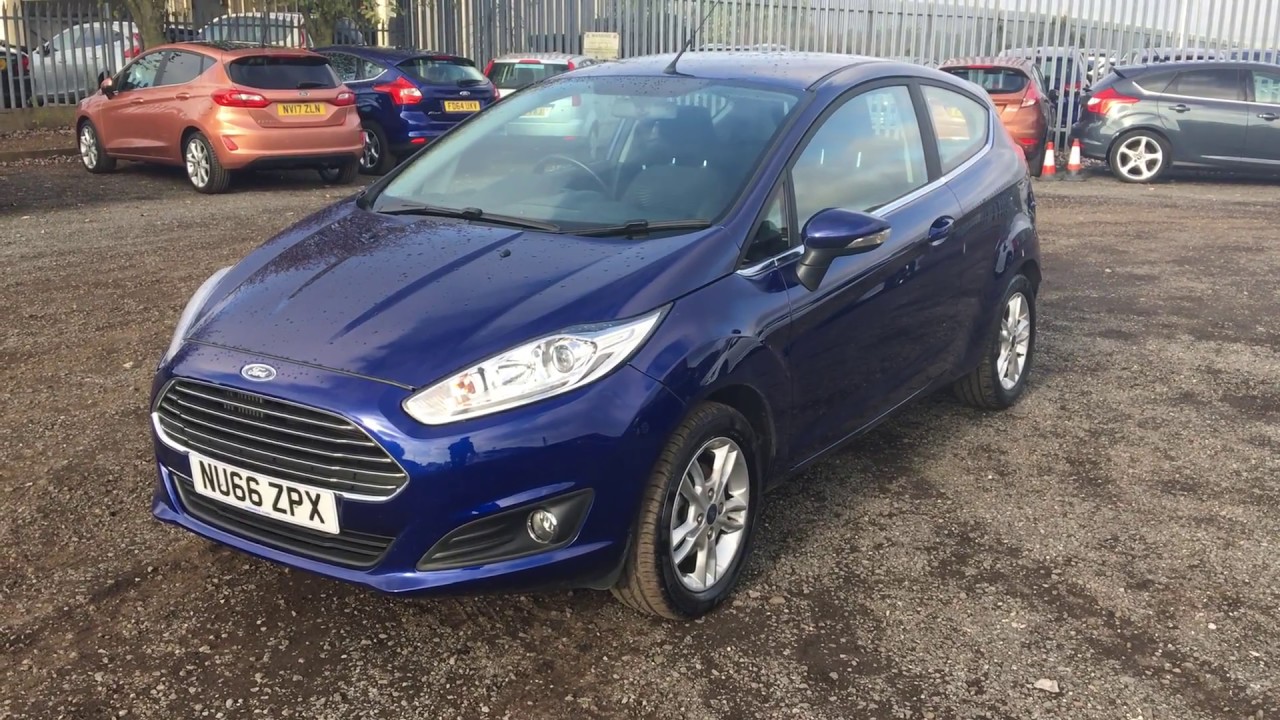 Used Ford Fiesta 1.0 EcoBoost Zetec 3dr Blue 2016 - YouTube