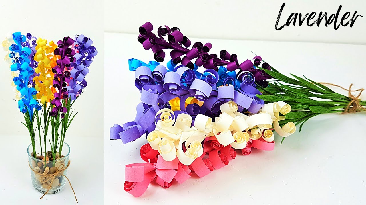 Paper lavender making | How to make Paper Lavender | Colours Paper ...