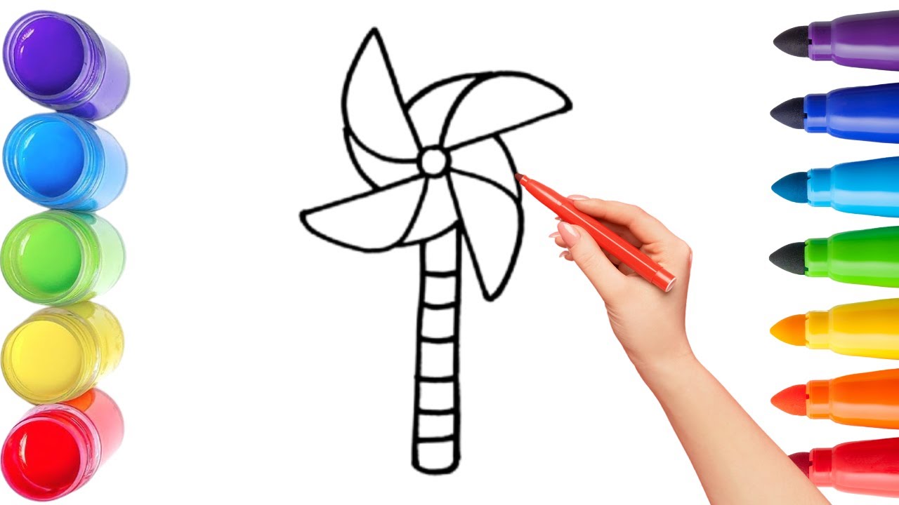 How To Draw cute spinning wheel Drawing, Painting & Coloring For Kids ...