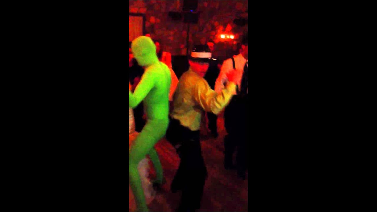 Green man dances at wedding! - YouTube