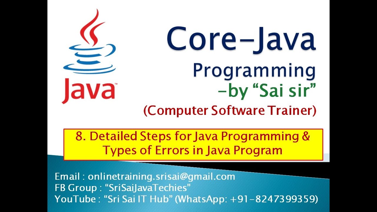 8 Detailed Steps For Java Programming And Types Of Errors In Java 8 Detailed Steps For Java Programming And Types Of Errors In Java
