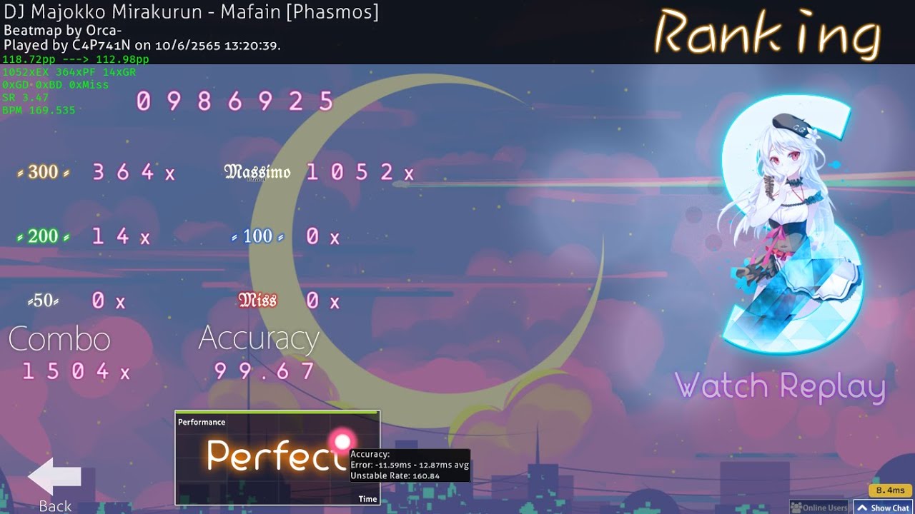 osu!mania DJ Majokko Mirakurun - Mafain [Phasmos] - YouTube