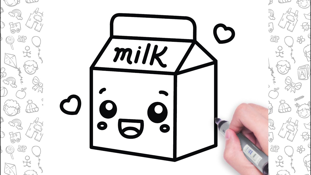 🍼Easy Milk Drawing Step by Step | Bolalar uchun oson chizish | Easy ...