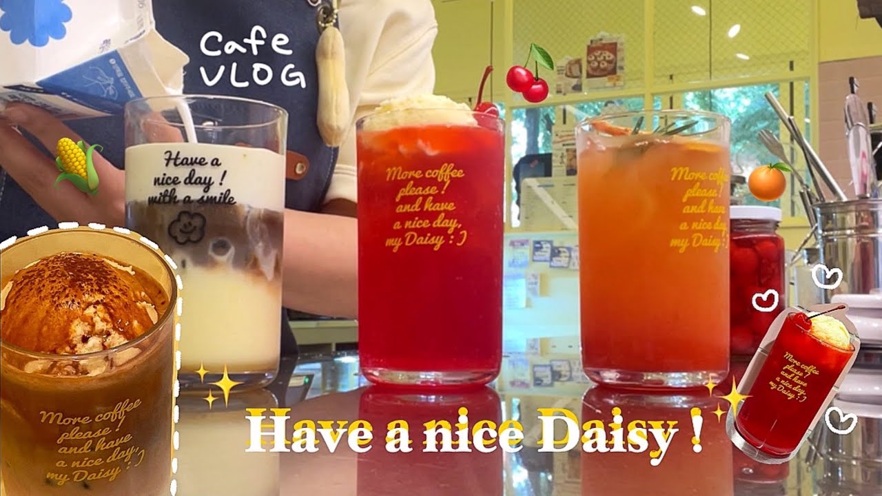 음료 만들고 🍹 포스터도 만드는🎨 개인 카페 브이로그 음료제조영상 아메리카노 나름 떼샷👐 No Bgm 쇼케이스 꾸미기