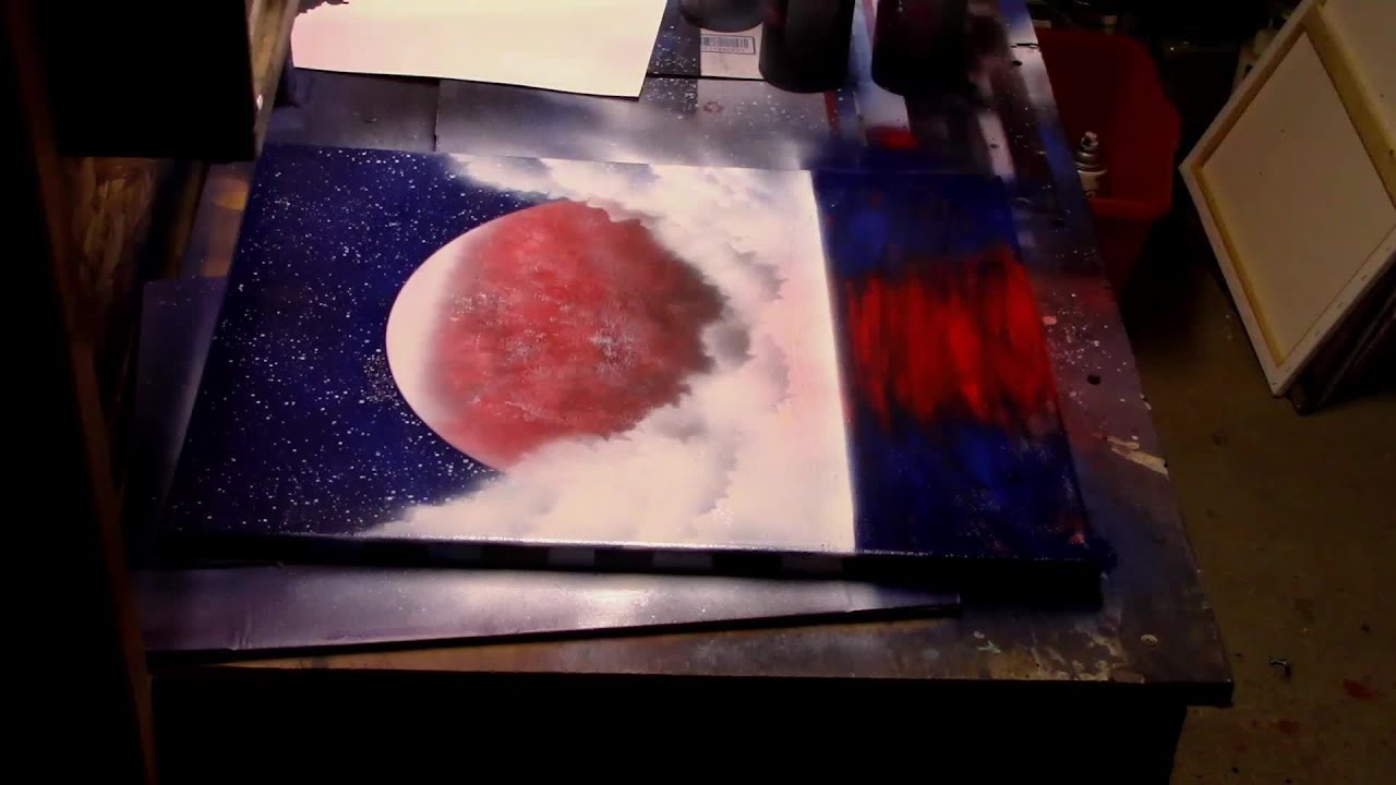Spray Paint Art - Blood Moon - YouTube