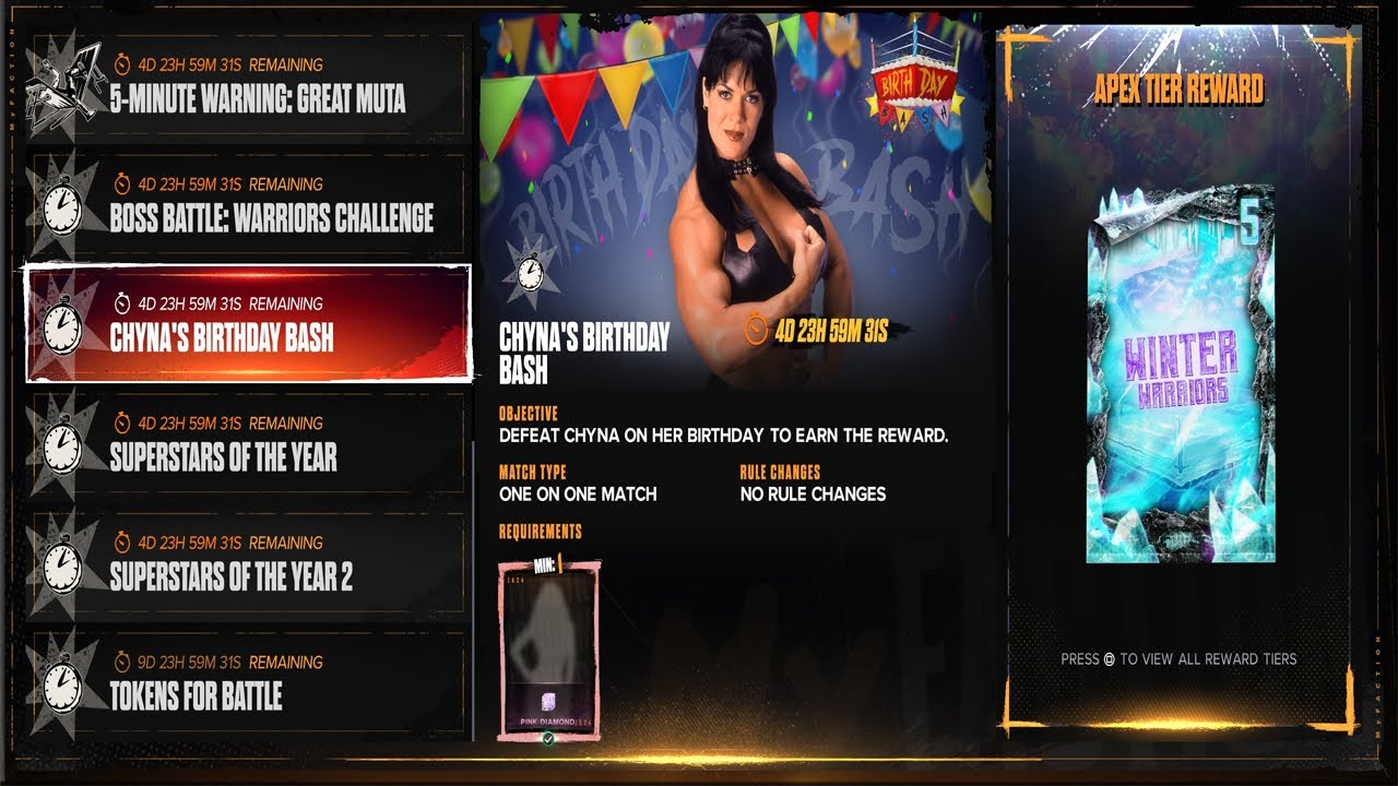 WWE 2K24: MyFaction: Live Event - Chyna's Birthday Bash - YouTube