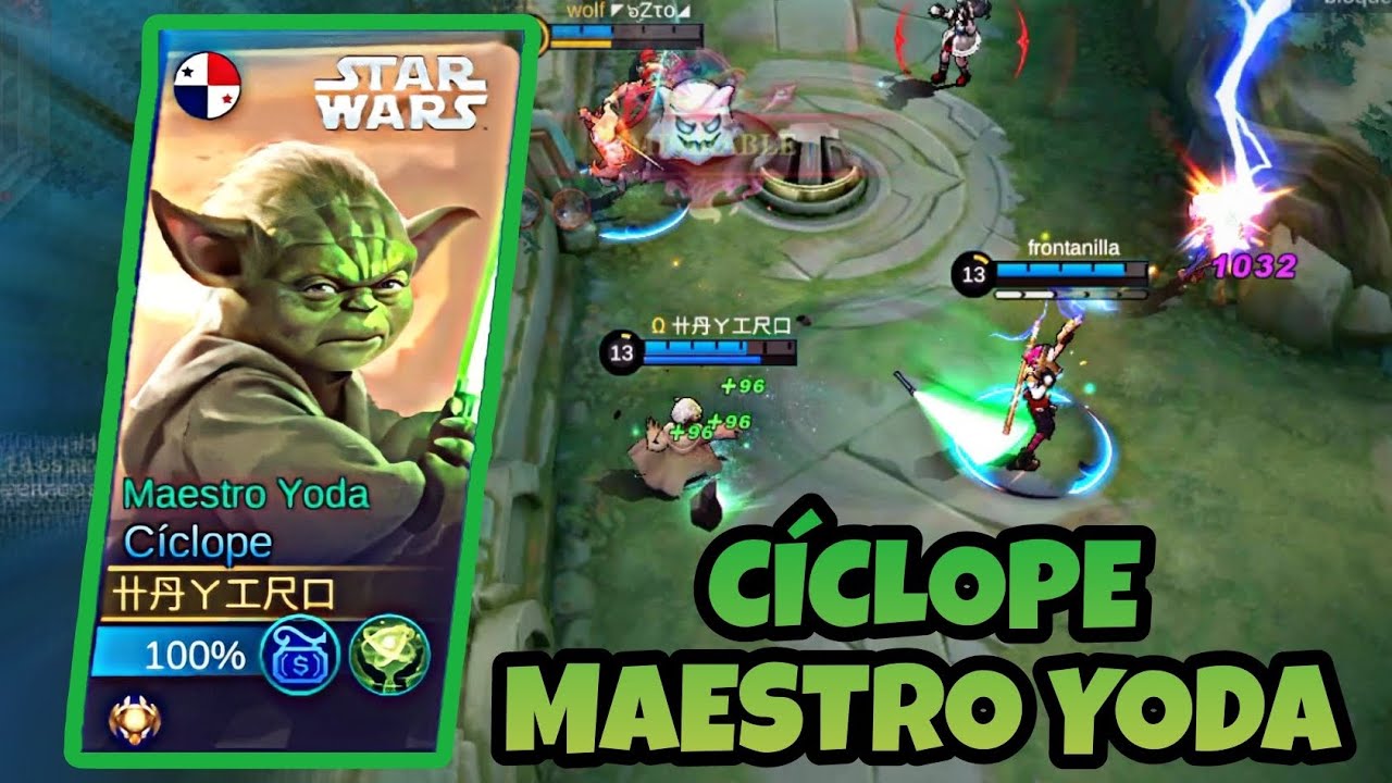CÍCLOPE-MAESTRO YODA (GAMEPLAY)-MOBILE LEGENDS BANG BANG - YouTube