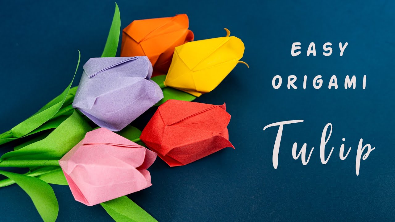 Tulip Origami Easy - How to make a Tulip out of paper - Paper Flower ...