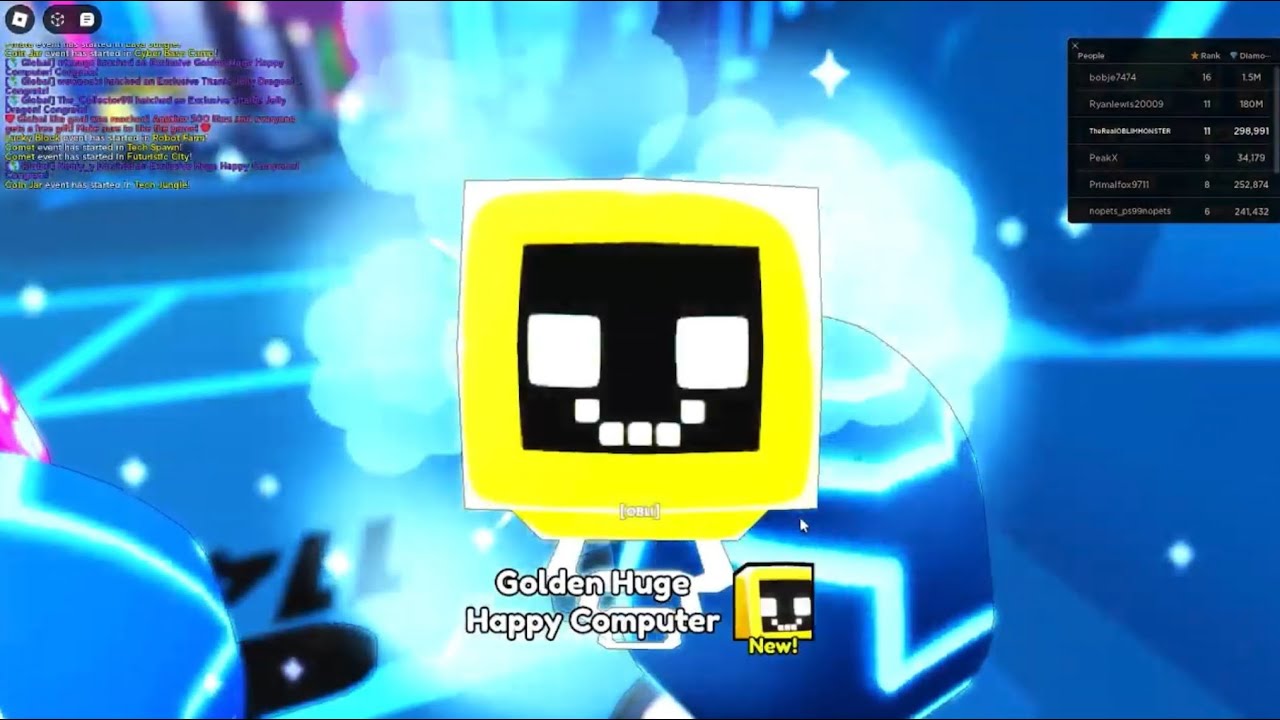 Hatching a golden huge happy computer on my live stream! - YouTube
