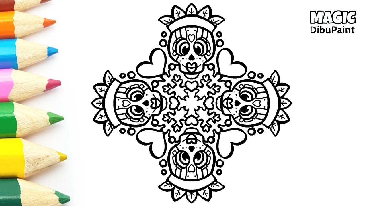 Mandala | Catrina halloween | Dibujo catrina facil | Dibujos para ...