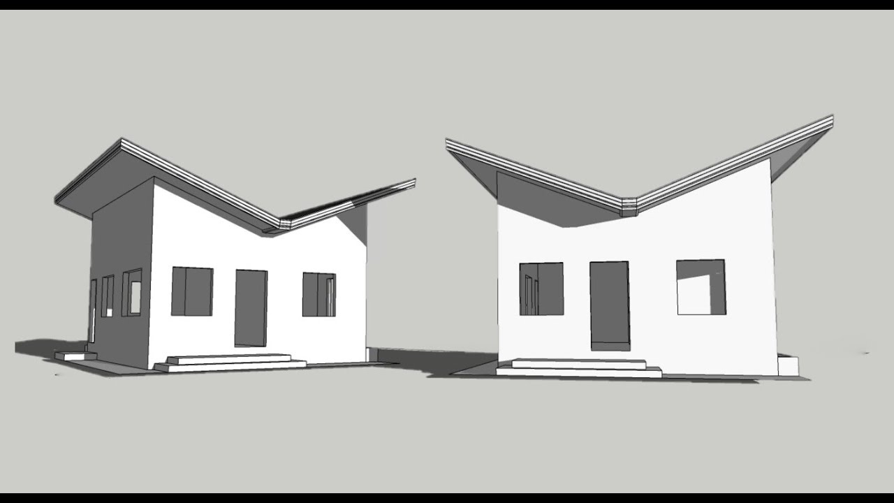 Butterfly Roof House Drawing