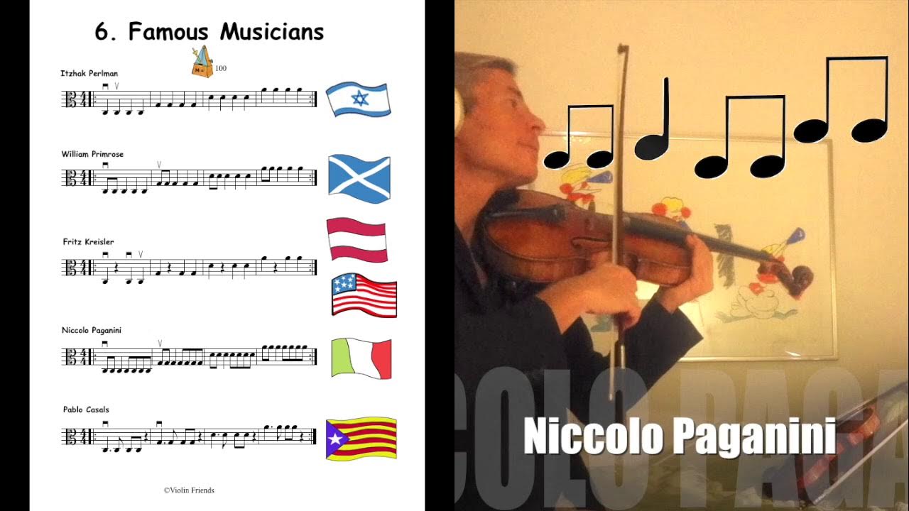 6. Famous Musicians, rhythms on open strings for the viola - YouTube