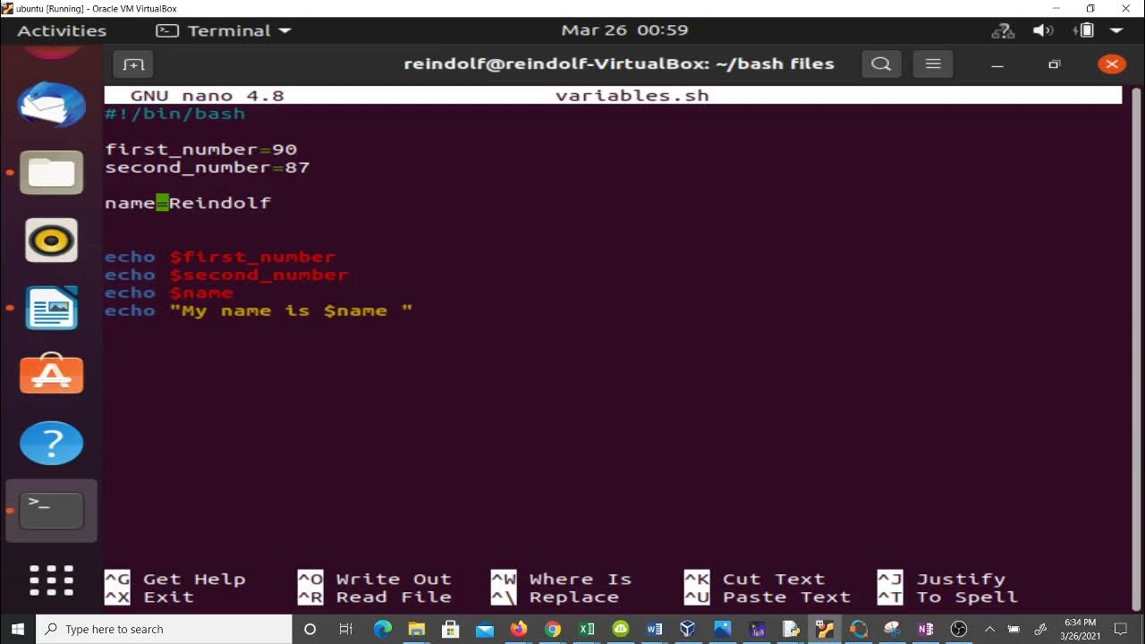 Scientific Computing Lesson 7 (Creating variables in Ubuntu) - YouTube